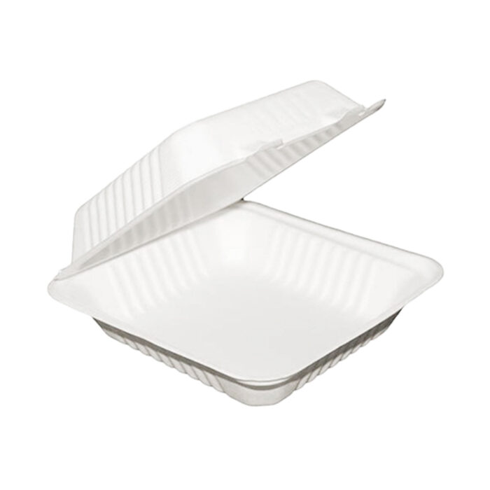 Compostable Clamshell Containers 9 x 9 x 3" | Okanagan Bag & Box