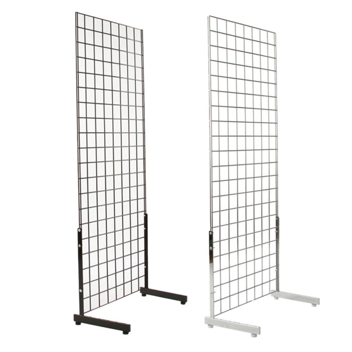L-Shaped Gridwall Legs Chrome | Okanagan Bag & Box
