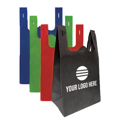 Custom Printed Heat-Sealed Non-Woven Bottom Gusset T Shirt Bags Minimum ...